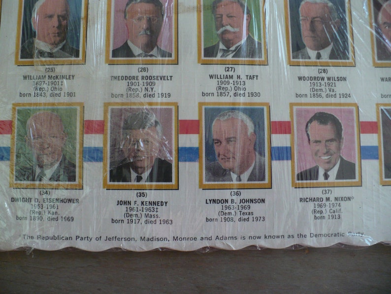 Vintage Placemat, Presidents of the United States Paper Placemats ...