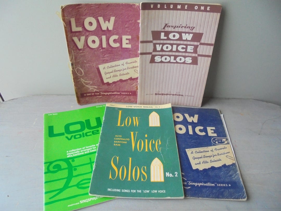 Low Voices Music Book Series, Vintage Sheet Music for Baritone and Alto ...