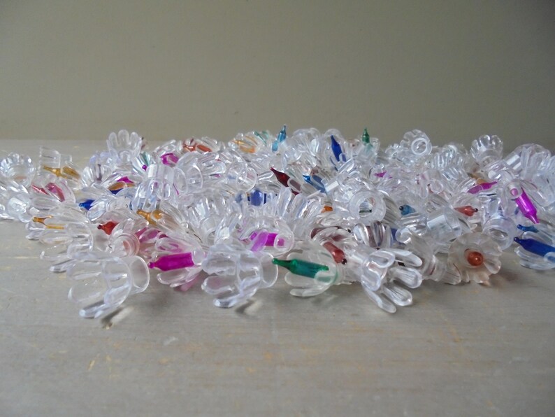 Vintage Clear Christmas Light Covers, Clear Plastic Flower Light Sleeve ...