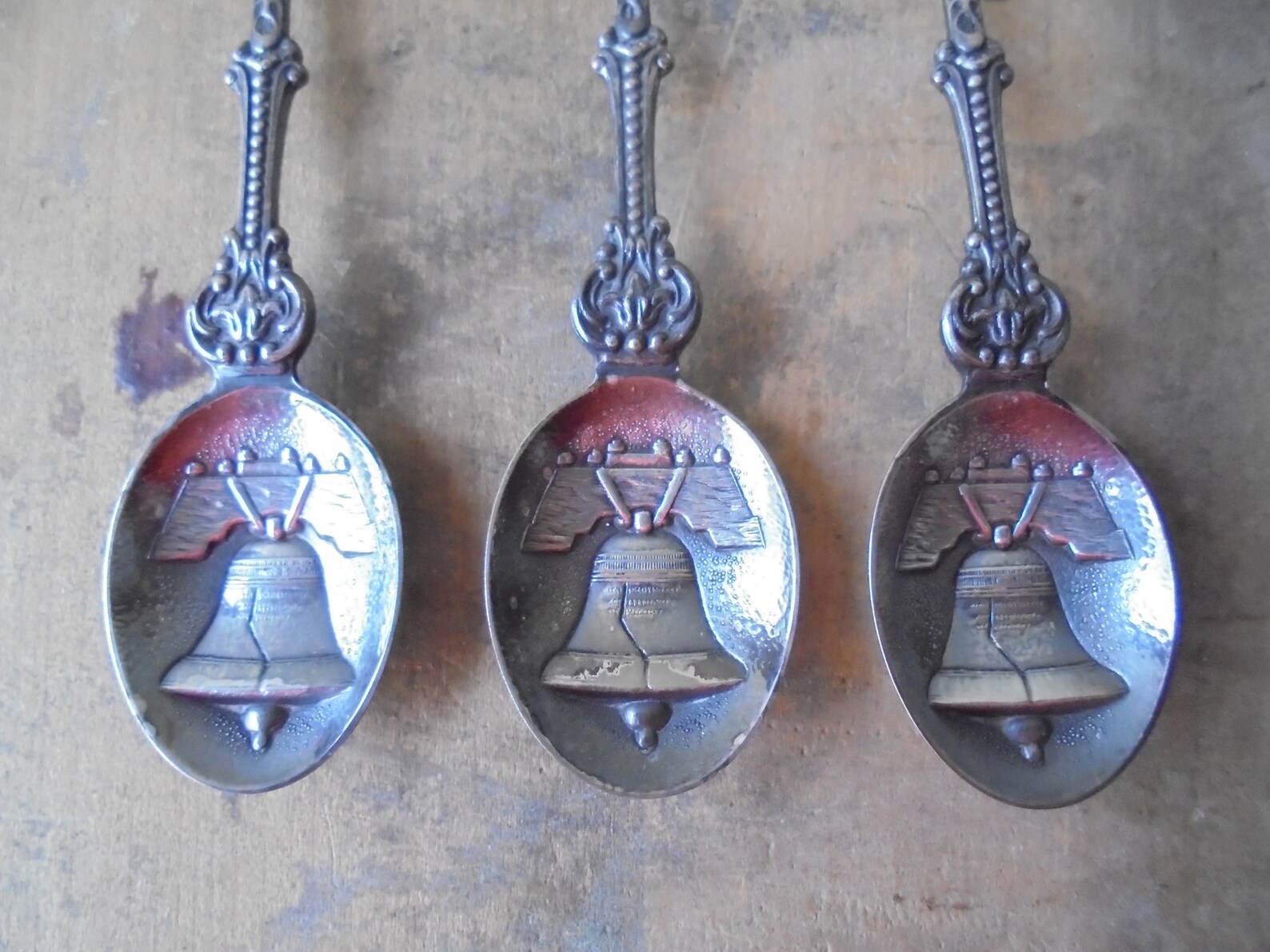 Vintage Souvenir Spoons, Set of Three Decorative Spoons, Liberty Bell ...