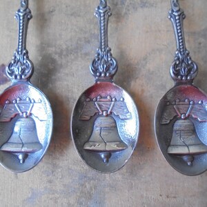 Vintage Souvenir Spoons, Set of Three Decorative Spoons, Liberty Bell ...