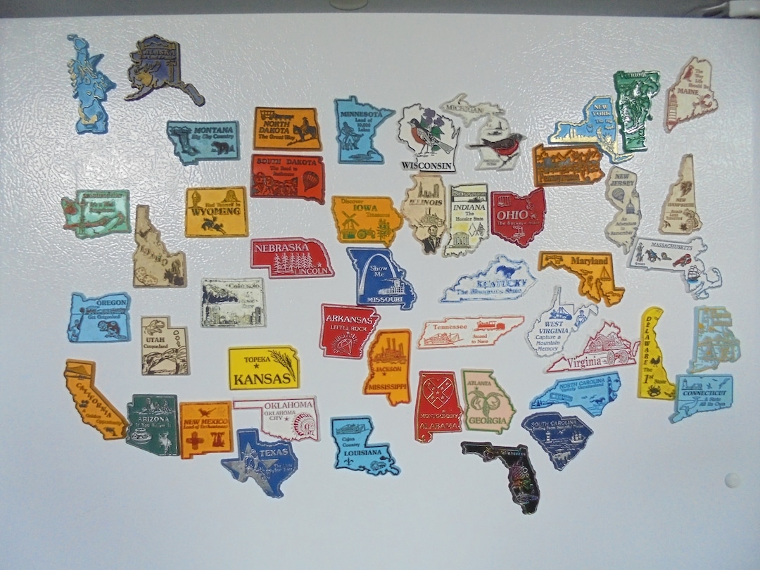 Vintage USA Souvenir Magnet, United States Refrigerator Magnets ...
