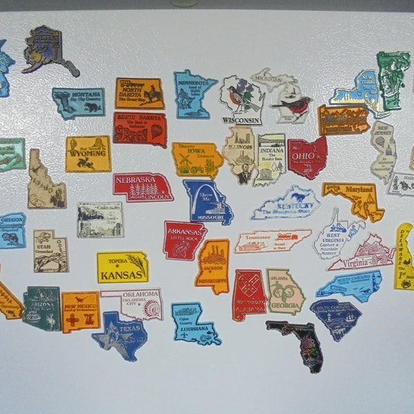 Refrigerator Magnets Usa States - Etsy