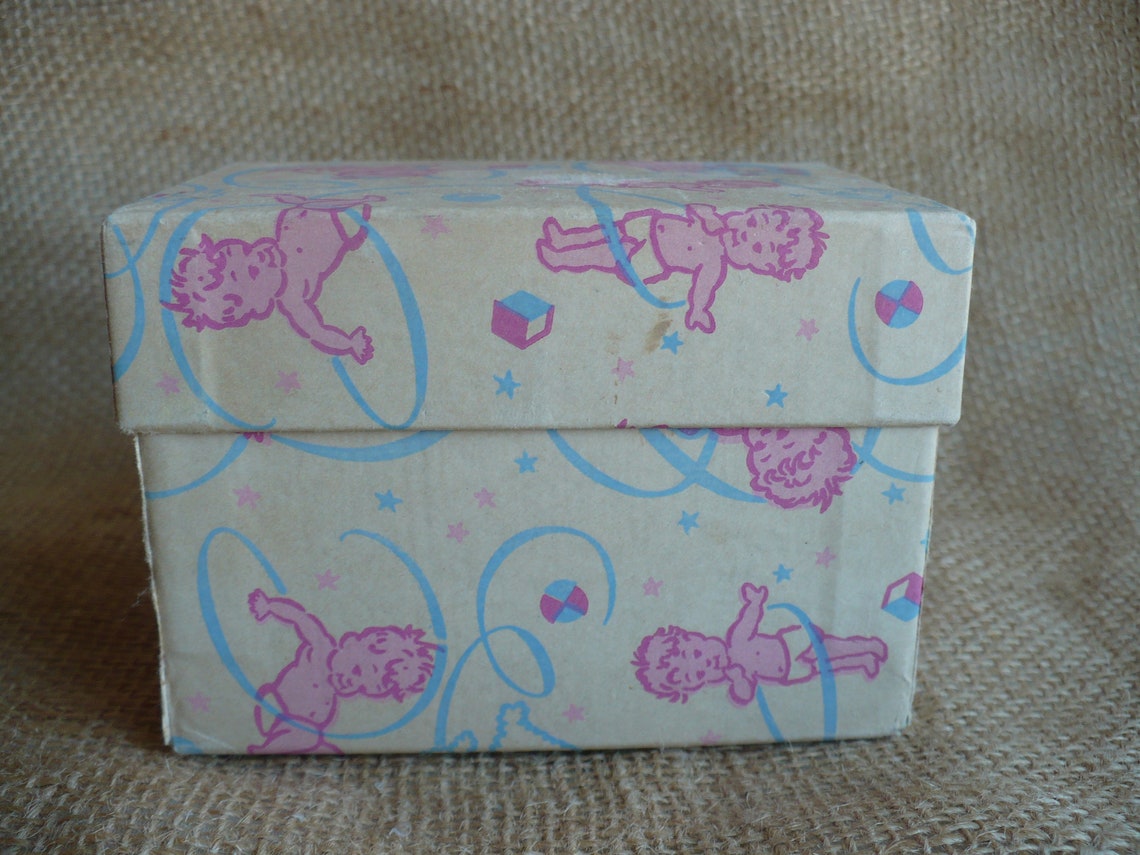 Vintage Baby Box Cardboard Box With Playing Babies - Etsy