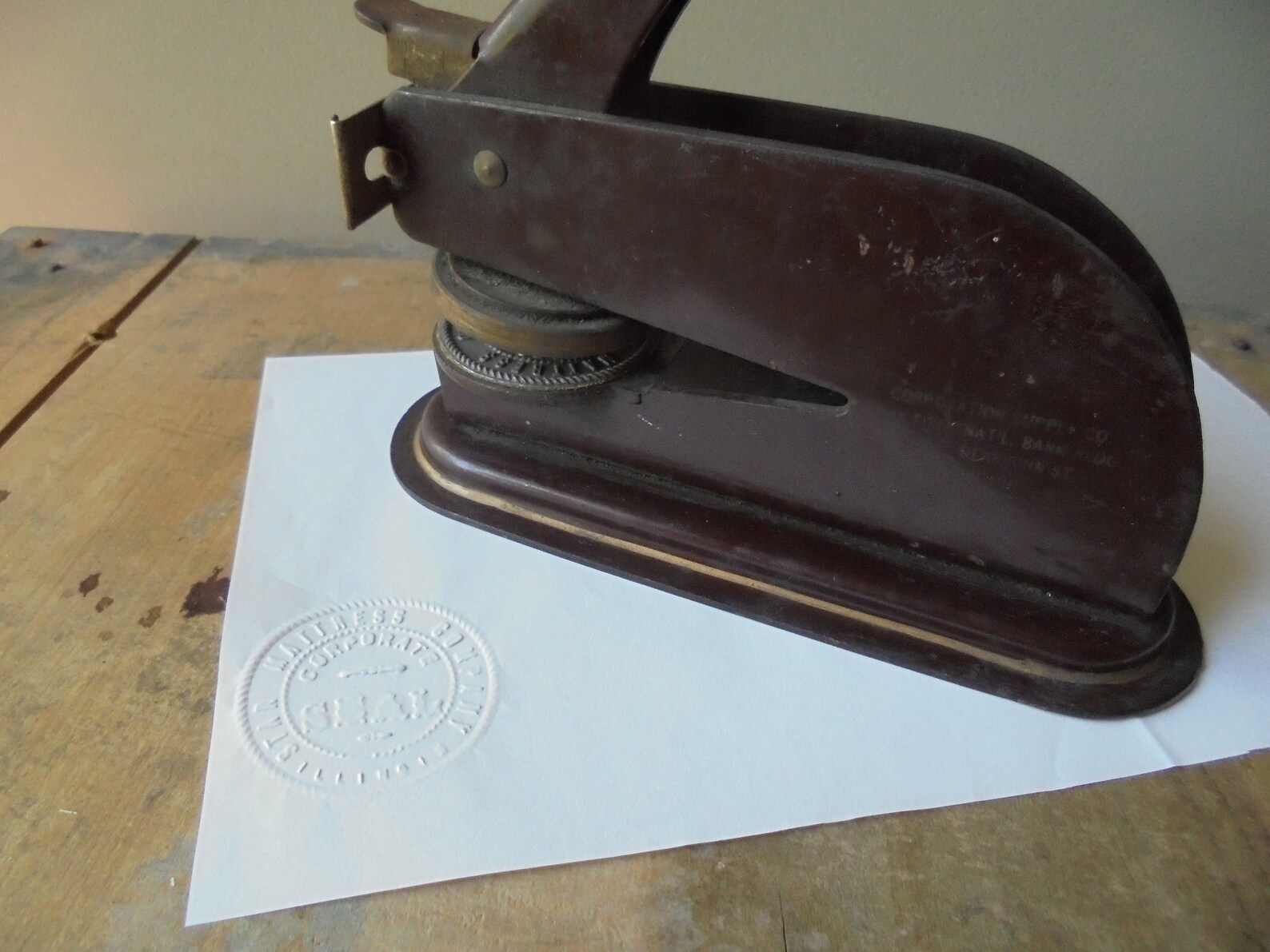 Vintage Paper Embosser Star Mattress Company Corporate Seal - Etsy