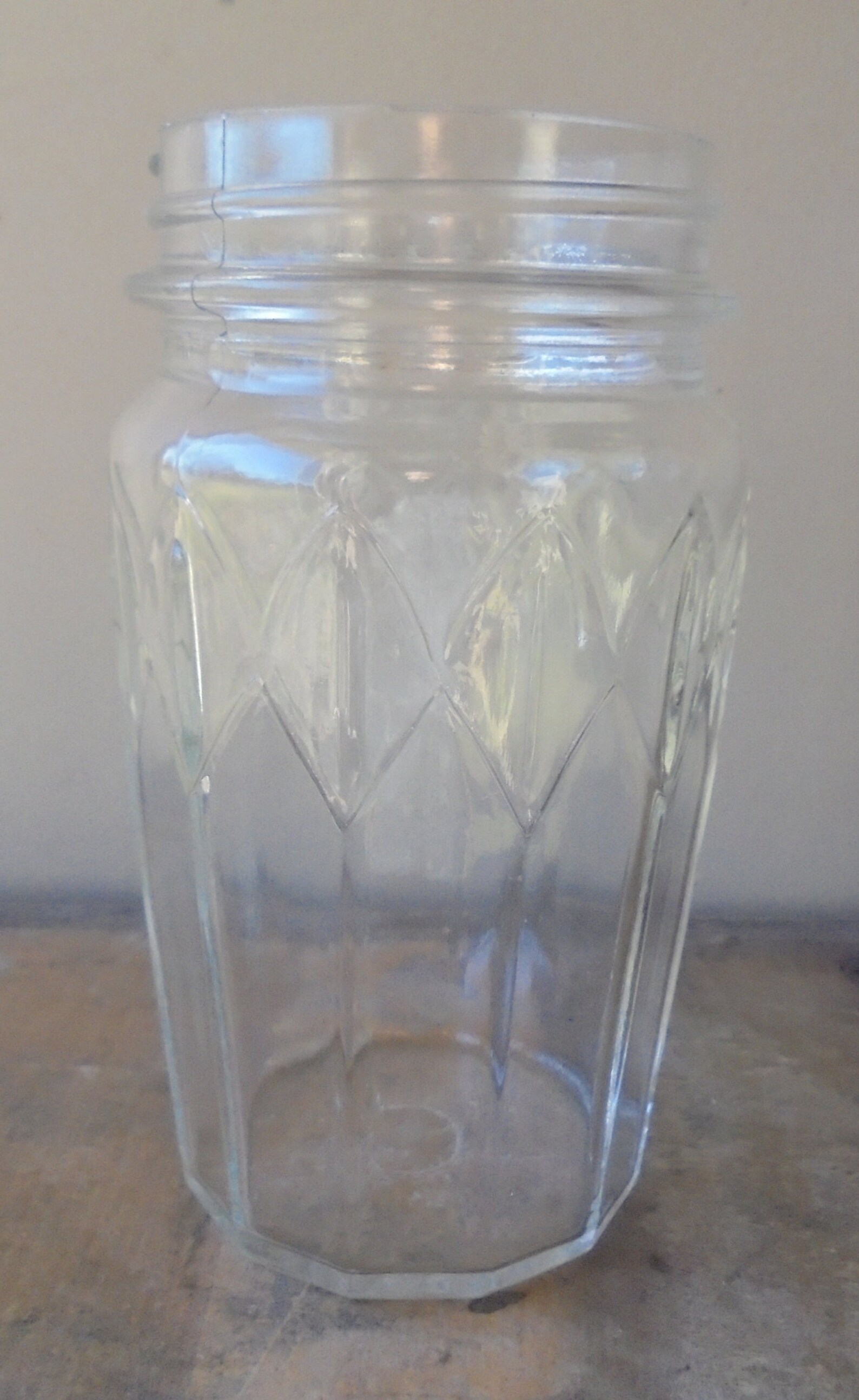 Vintage Pint Canning Jar Diamond Pattern Glass Container - Etsy