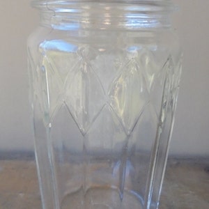 Vintage Pint Canning Jar, Diamond Pattern Glass Container, Vintage ...