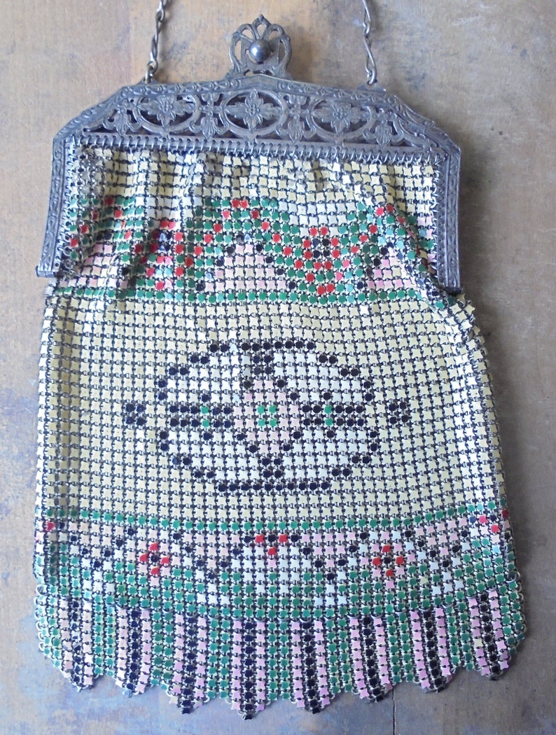 Antique Mosaic Metal Mesh Bag Vintage Snap Closure Evening - Etsy
