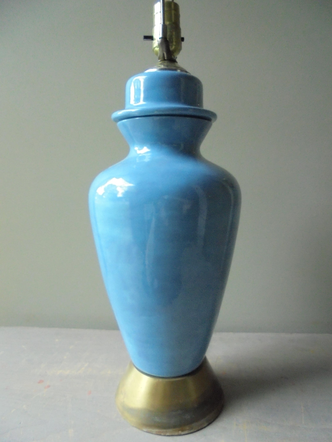 Vintage Table Lamp, Blue Accent Light, Vintage Lighting, Ginger Jar ...