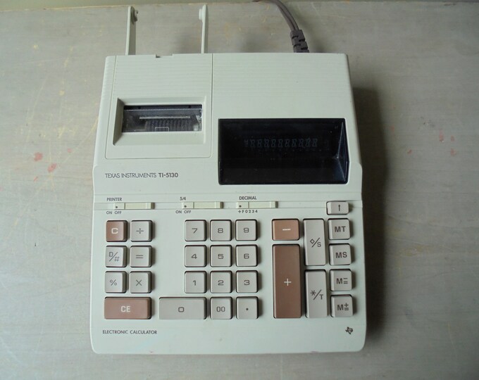 Texas Instruments Electronic Calculator Model TI-5130, Vintage Office ...