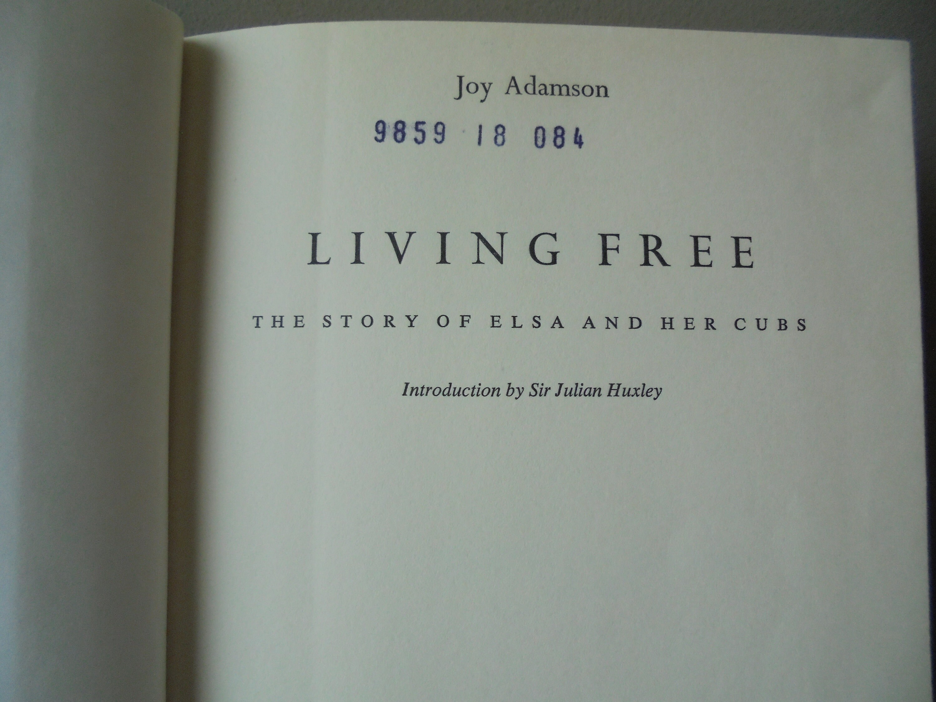 Living Free the Story of Elsa and Her Cubs by Joy Adamson, Vintage Blue ...