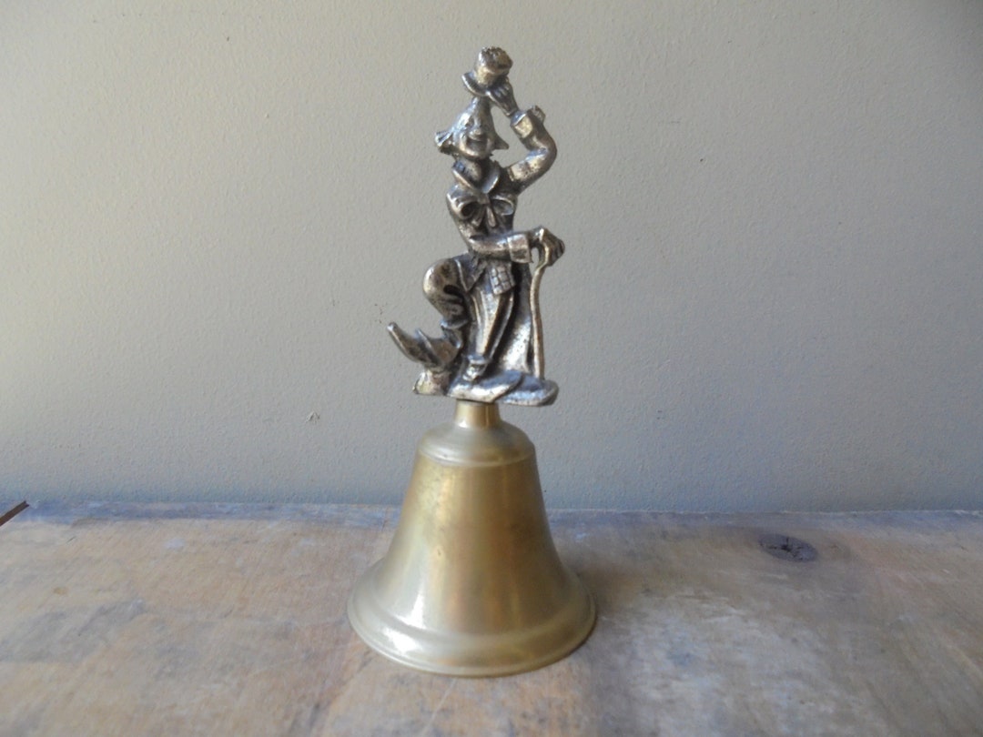 Vintage Clown Brass Bell, Pewter Clown With Top Hat, Decorative Clown ...