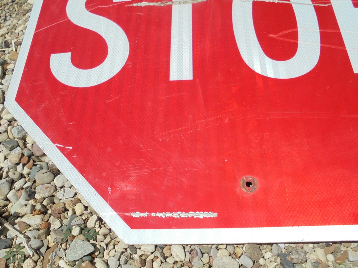 Vintage Stop Sign Large Metal Stop Sign 30 Road Sign - Etsy