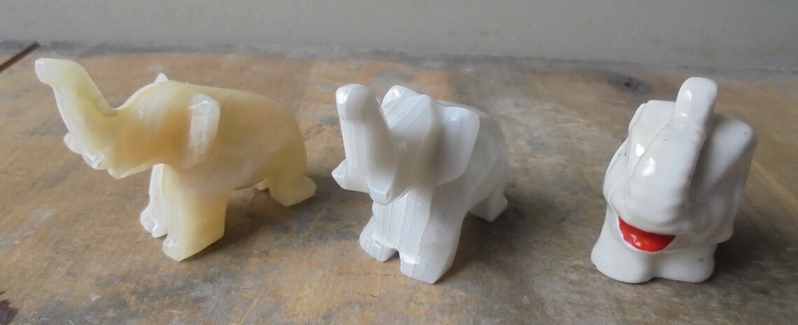 Vintage Elephant Figurine Collection Set of Six Animal - Etsy