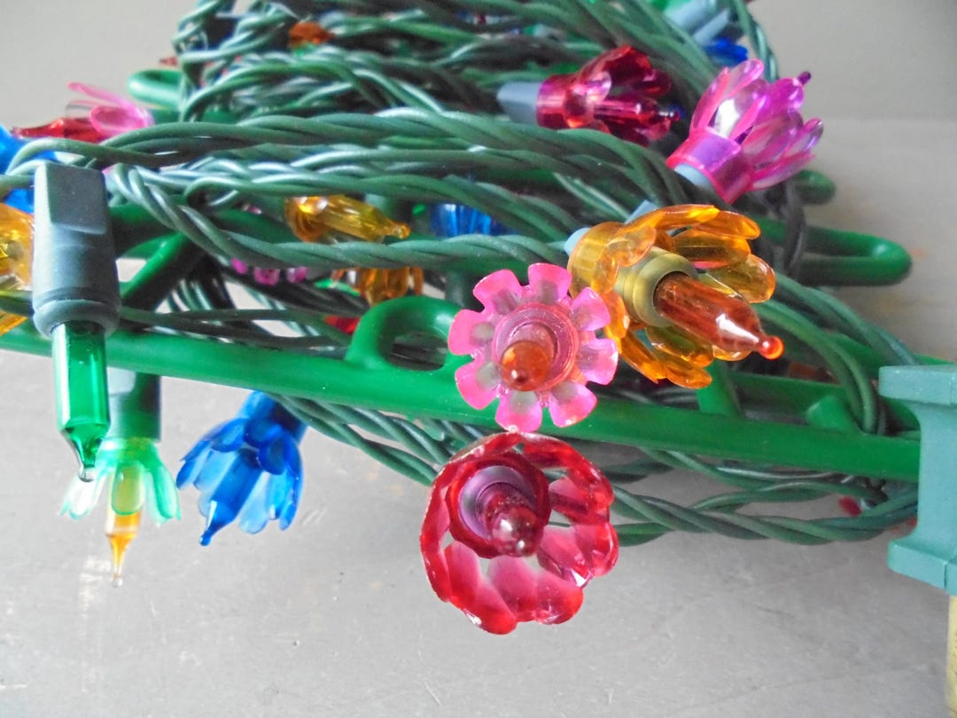 Vintage Christmas String of Lights, Vintage Multi-color Holiday String ...