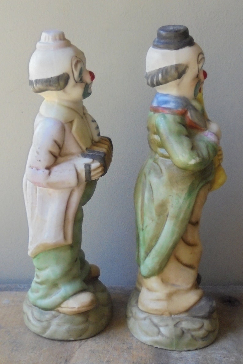 Vintage Clown Figurine, Set of Two Musical Clowns, Vintage Clown Band ...