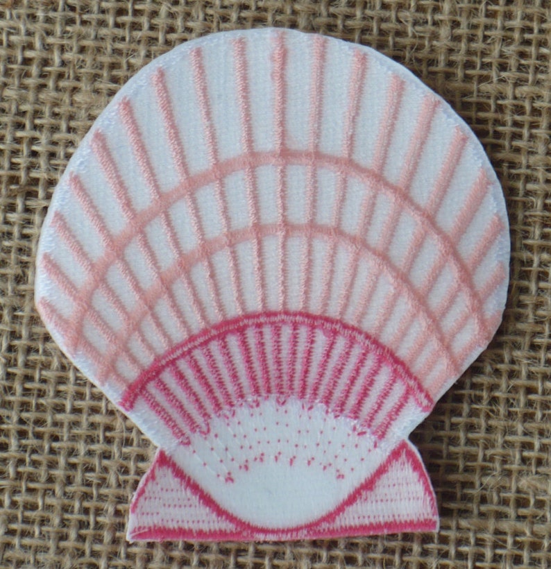 Vintage Embroidered Pink Seashell Iron on Patch Applique - Etsy