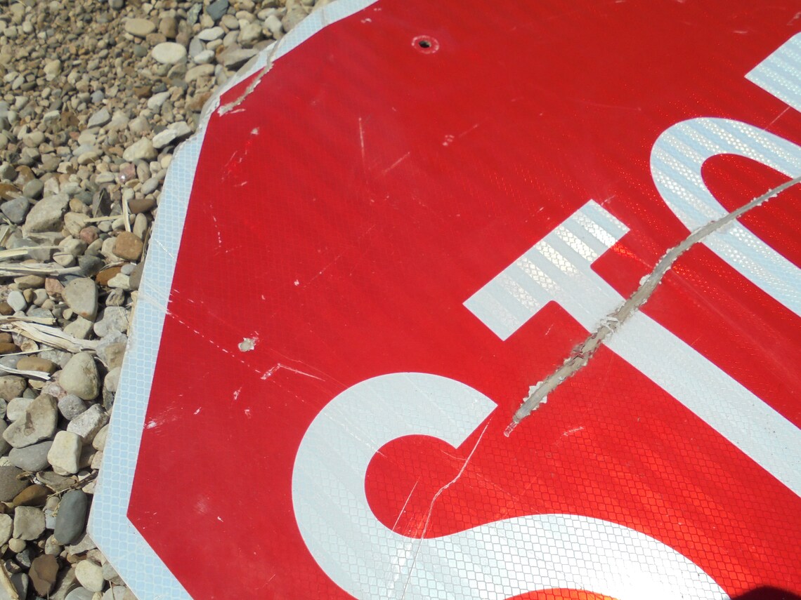 Vintage Stop Sign Large Metal Stop Sign 30 Road Sign - Etsy