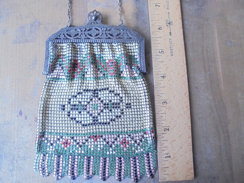 Antique Mosaic Metal Mesh Bag Vintage Snap Closure Evening - Etsy
