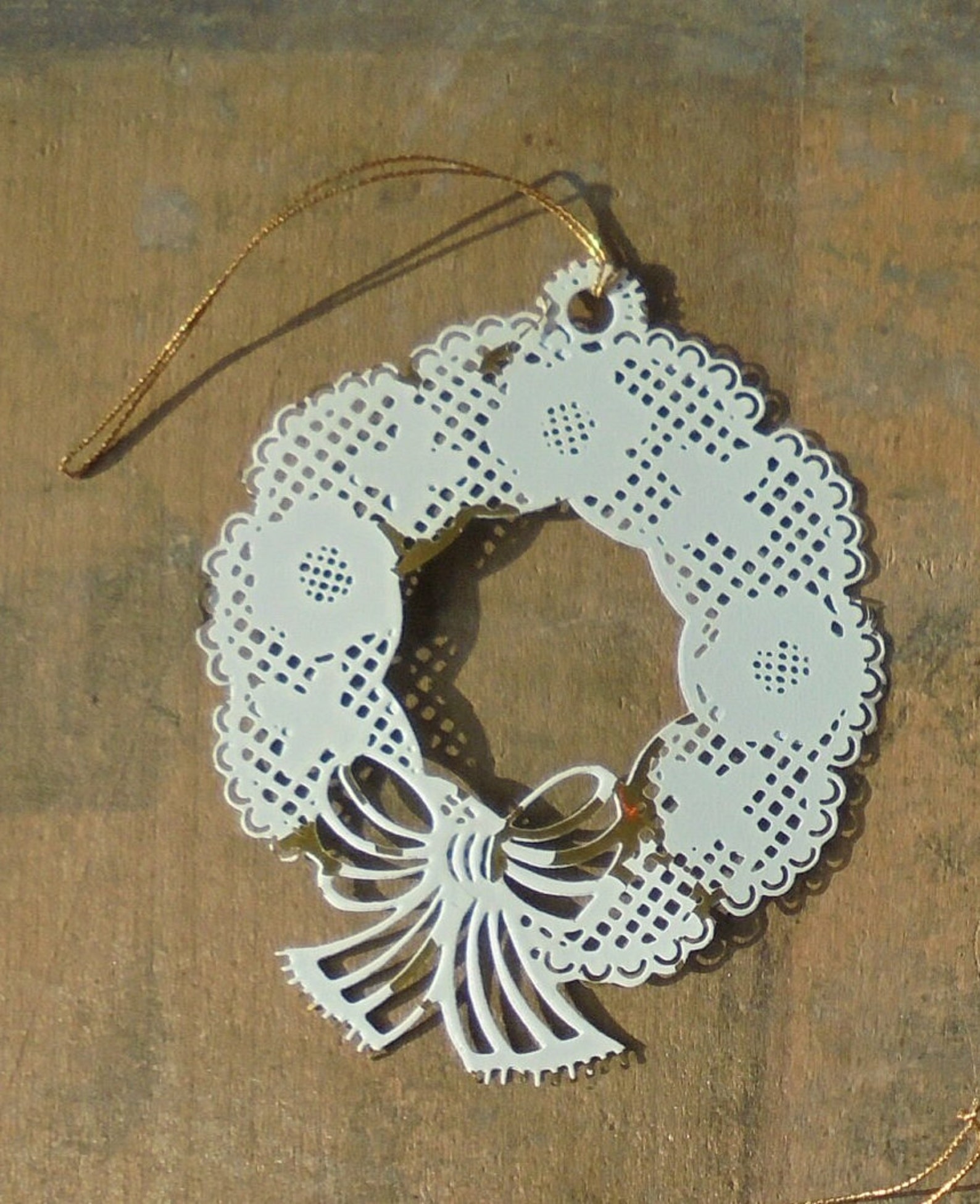 Vintage White Christmas Tree Ornaments White Lace Metal - Etsy