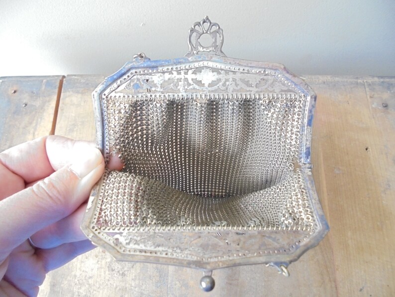Antique Mosaic Metal Mesh Bag Vintage Snap Closure Evening - Etsy