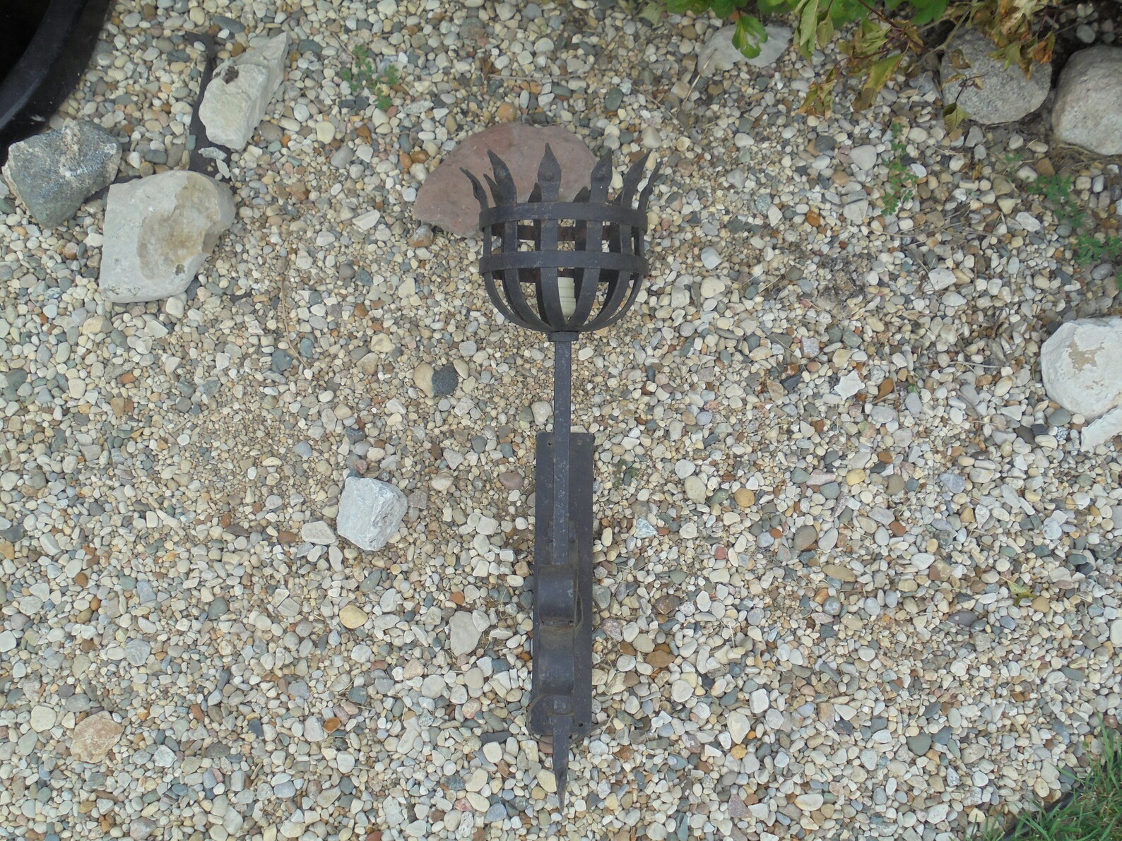 Medieval Wall Sconce Torch, Vintage Electric Wall Sconce, Wrought Iron ...