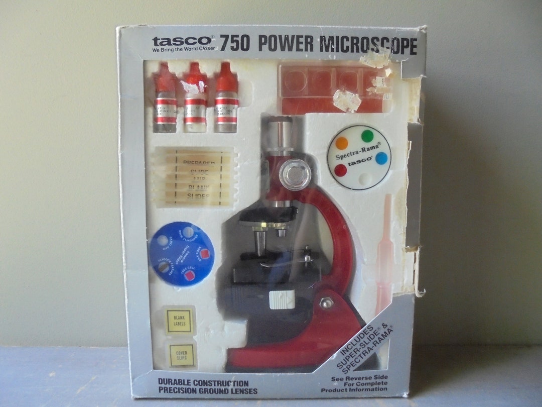 Vintage Tasco Super Lite 750 Power Microscope With Discovery Kit ...