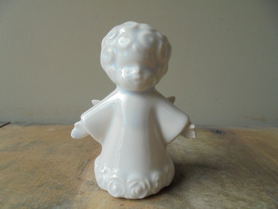 Vintage Angel Figurine Blue Angel With Curly Hair Small - Etsy
