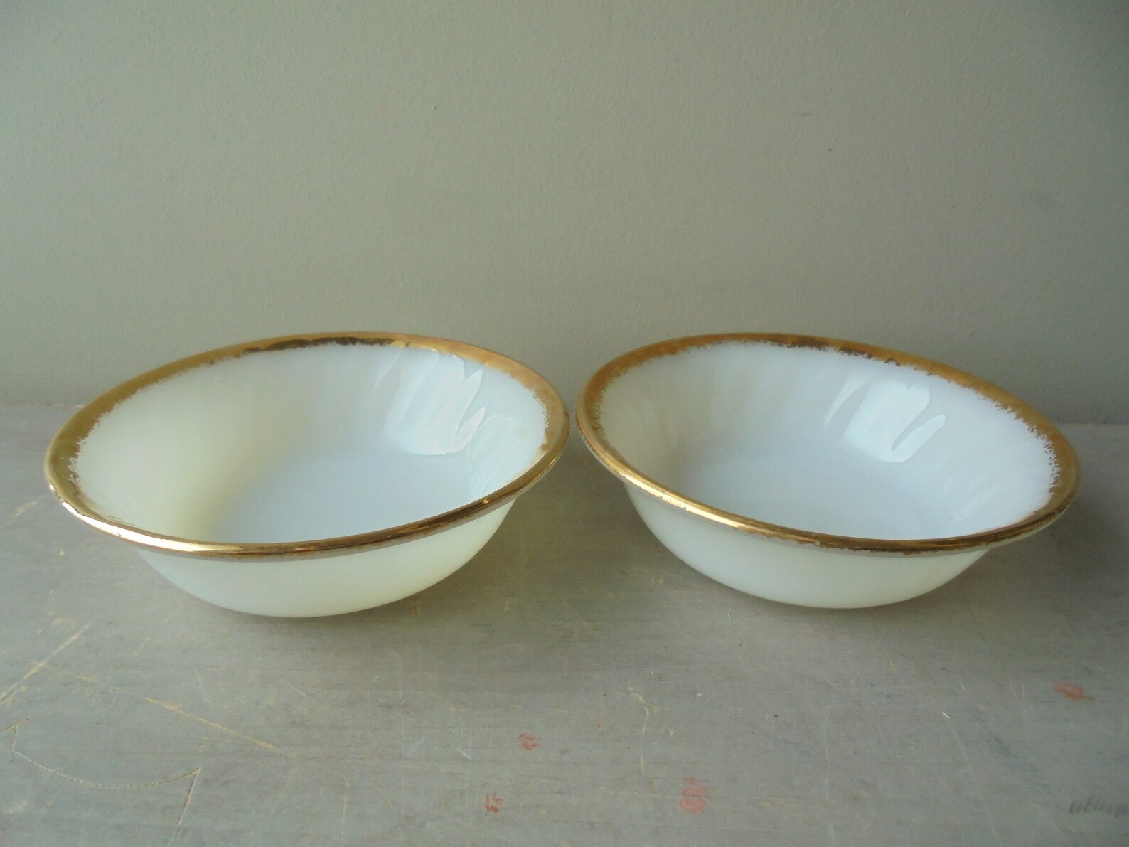 Vintage Fire King Ovenware Dishes, Vintage White With Gold Oven Ware ...