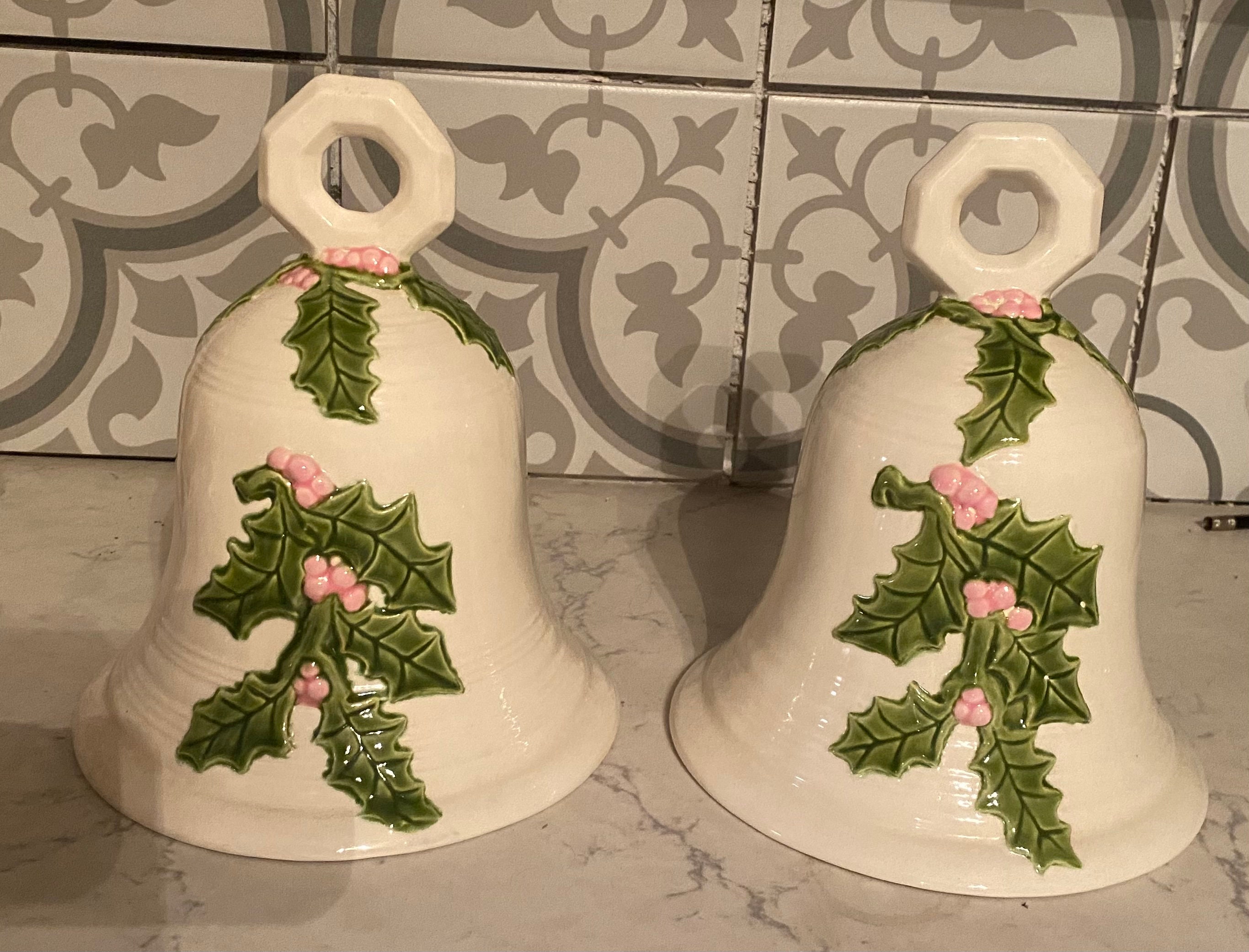 Hand Painted Ceramic Christmas Bells - Etsy