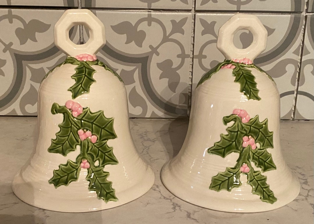 Hand Painted Ceramic Christmas Bells - Etsy