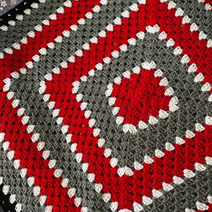 Ohio State Buckeyes Themed Large Granny Square Afghan in Scarlet / Red ...