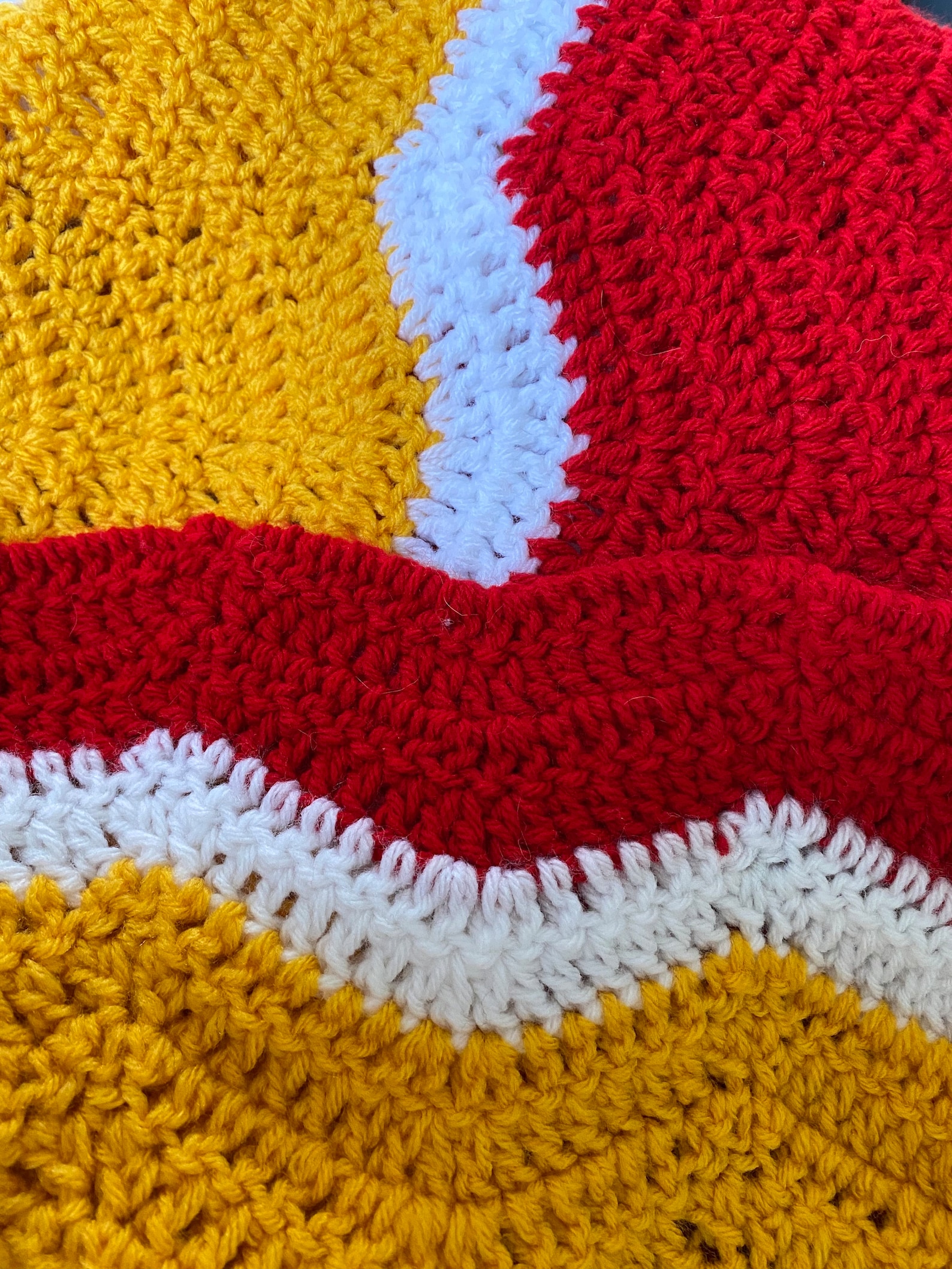 Kansas City Chiefs Theme Theme Red and Gold Chevron Pattern Afghan. - Etsy
