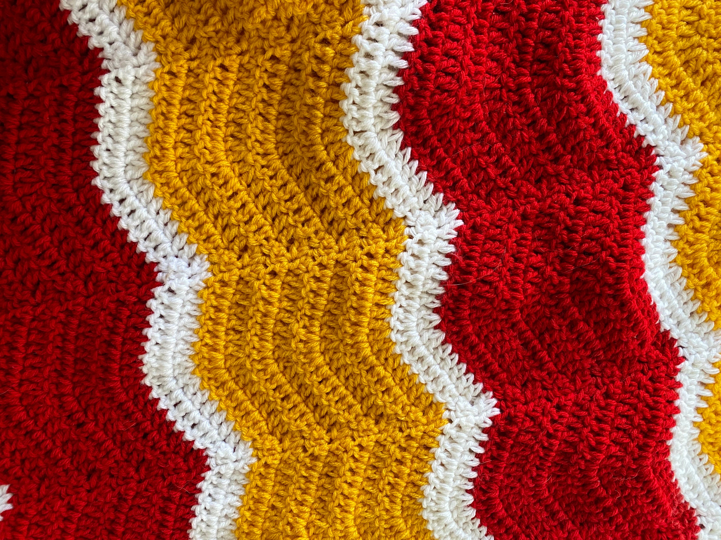 Kansas City Chiefs Theme Theme Red and Gold Chevron Pattern Afghan. - Etsy