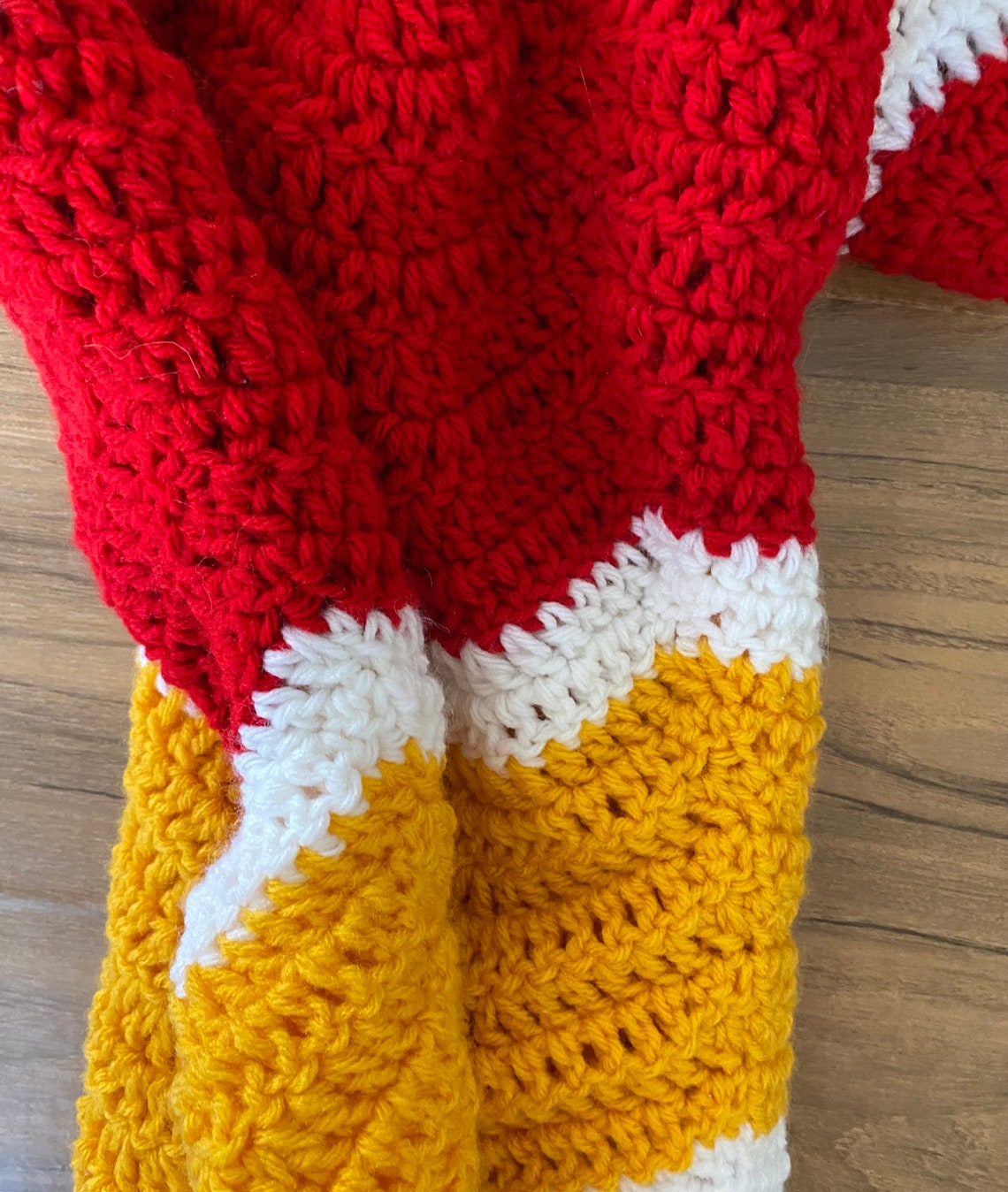 Kansas City Chiefs Theme Theme Red and Gold Chevron Pattern Afghan. - Etsy