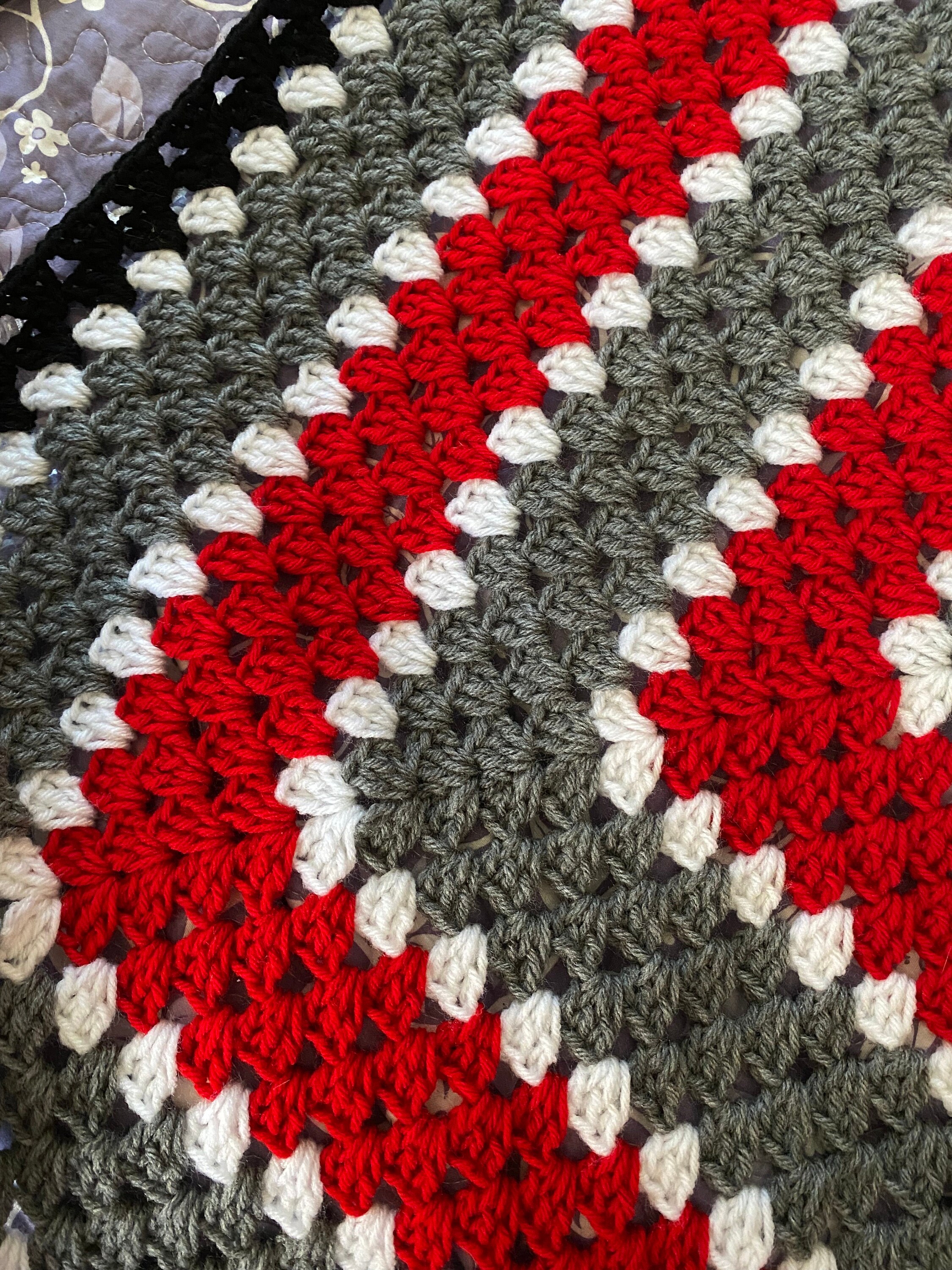 Ohio State Buckeyes Themed Large Granny Square Afghan in Scarlet / Red ...