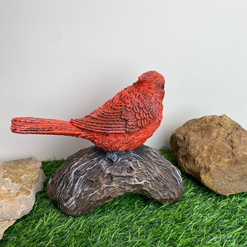 Cardinal Statue Cardinal Garden Statue Bird Figurine Bird - Etsy