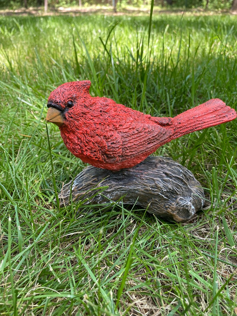 Cardinal Statue Cardinal Garden Statue Bird Figurine Bird - Etsy