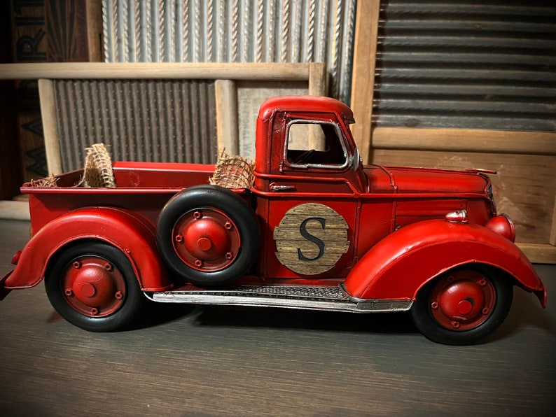 Personalized Truck Red Metal Truck Christmas Truck Farm - Etsy