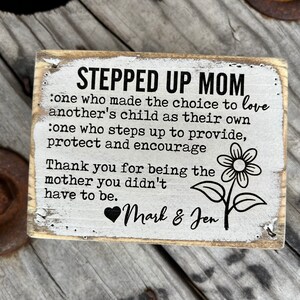 Stepped up Dad, Stepped up Mom, Personalized Sign - Etsy