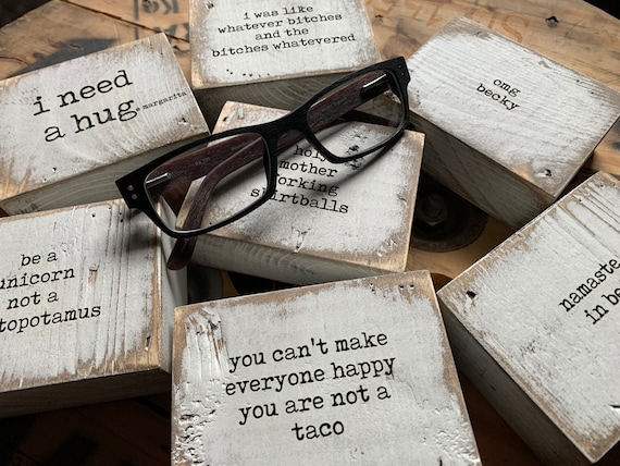 Itty Bitty Blocks Custom Sign Customized Desk Sign Shelf - Etsy