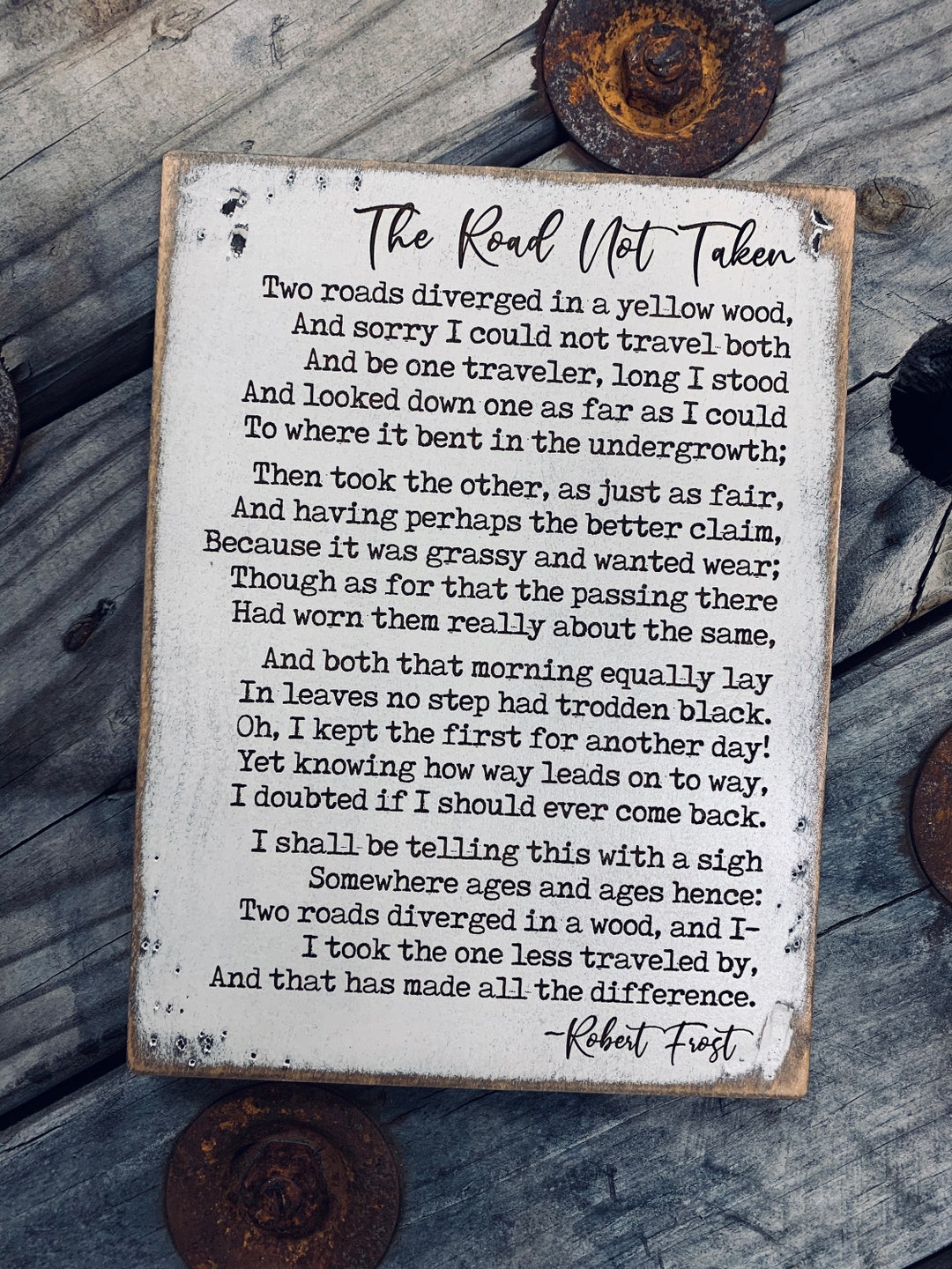 Robert Frost the Road Not Taken Inspirational Sign Small - Etsy