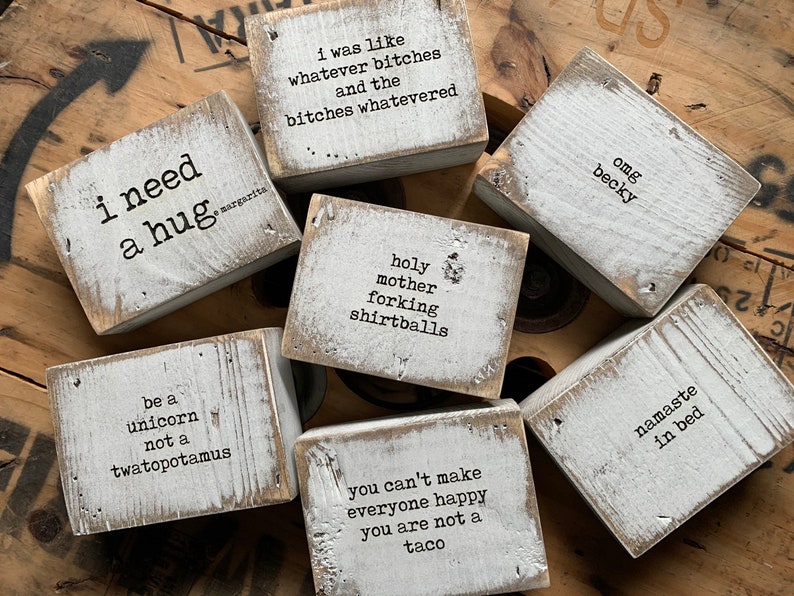 Itty Bitty Blocks Custom Sign Customized Desk Sign Shelf - Etsy