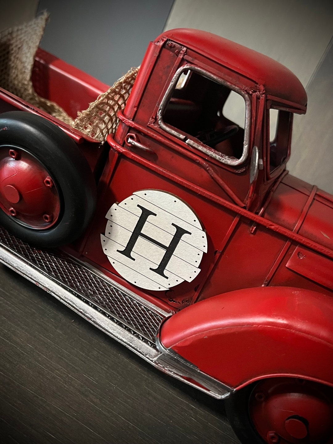 Personalized Truck, Red Metal Truck, Christmas Truck, Farm Truck, Black ...