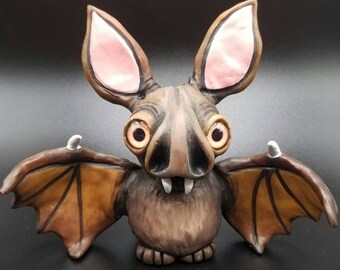 Brown Bat Clay Sculpture - Etsy