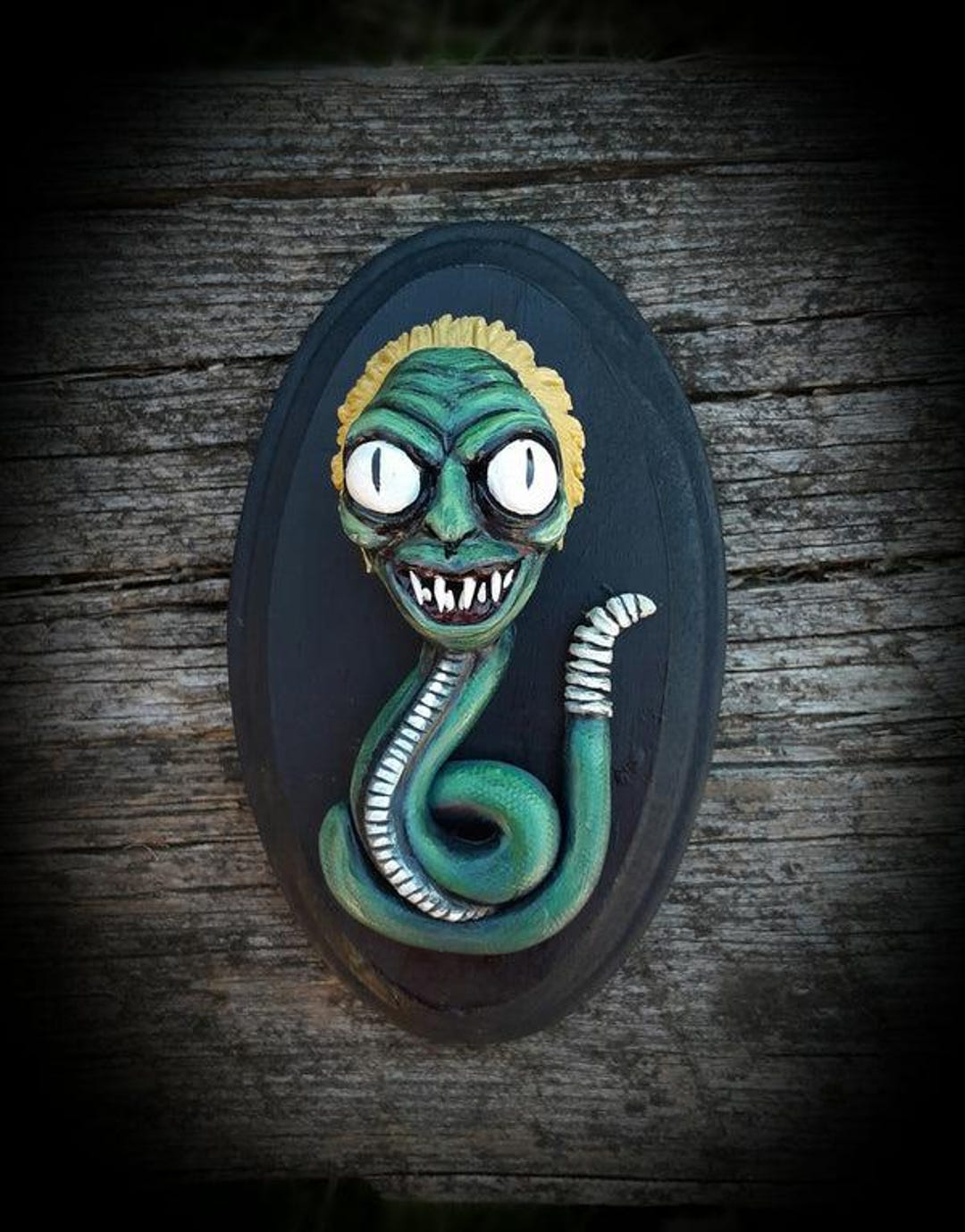 Creepy Serpent Wall Sculpture | Gothic Horror Clay Art | Spooky ...