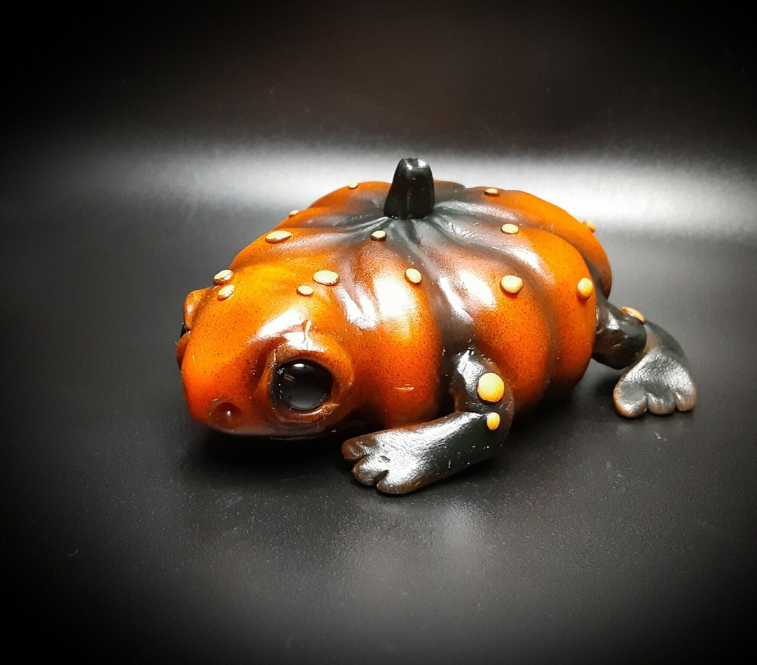 Black & Orange Toadkin pumpkin Toadlet - Etsy