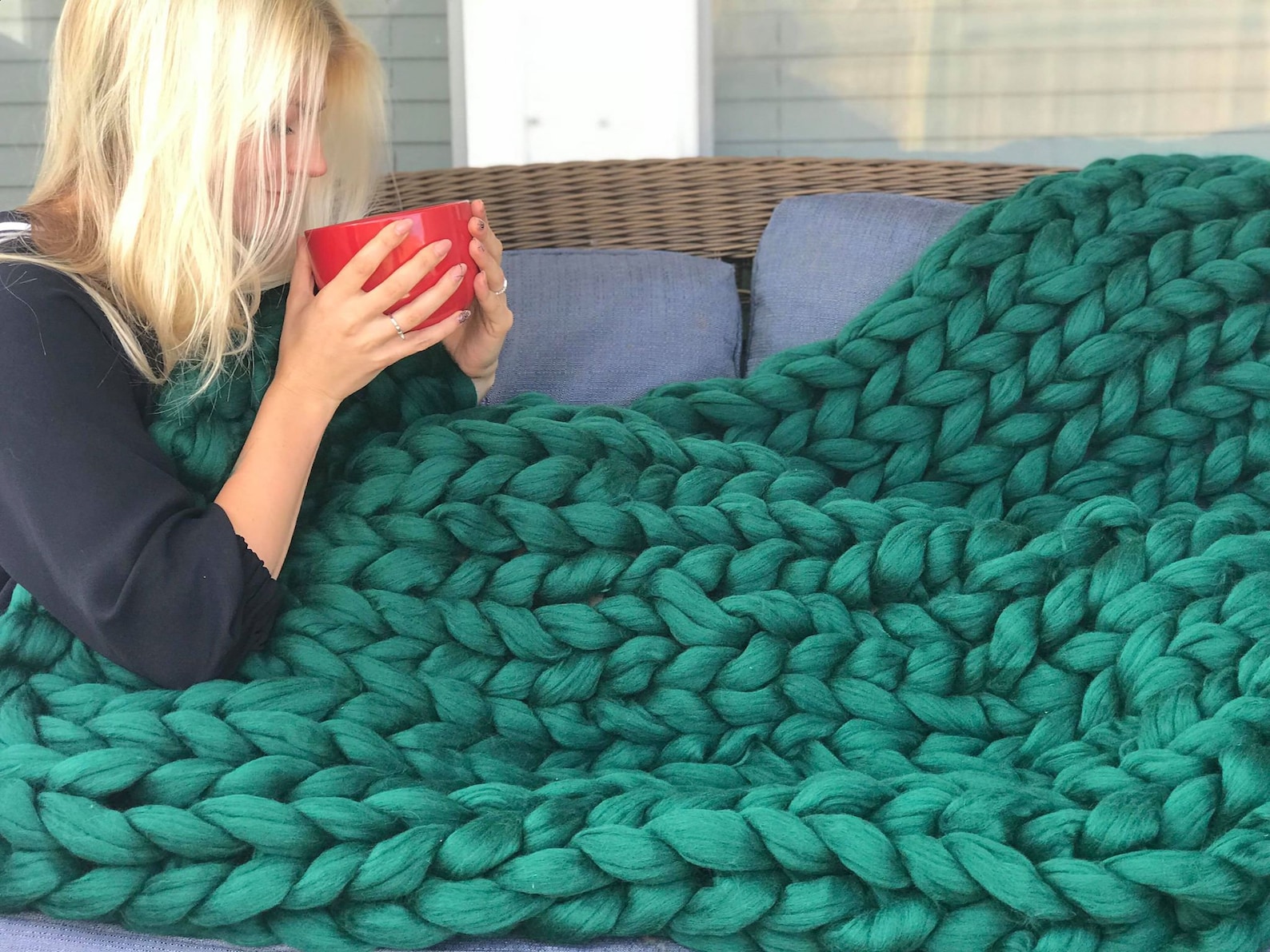 Super Chunky Blanket Chunky Knit Blanket Christmas Gift | Etsy