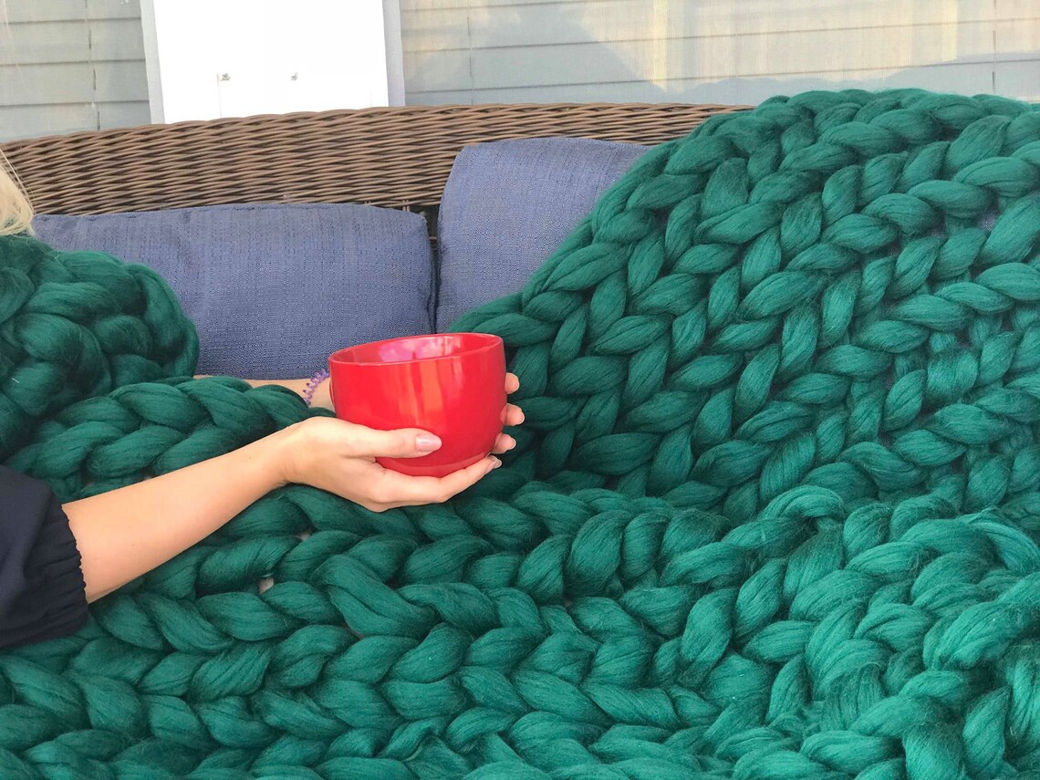 Super Chunky Blanket Chunky Knit Blanket Christmas Gift | Etsy