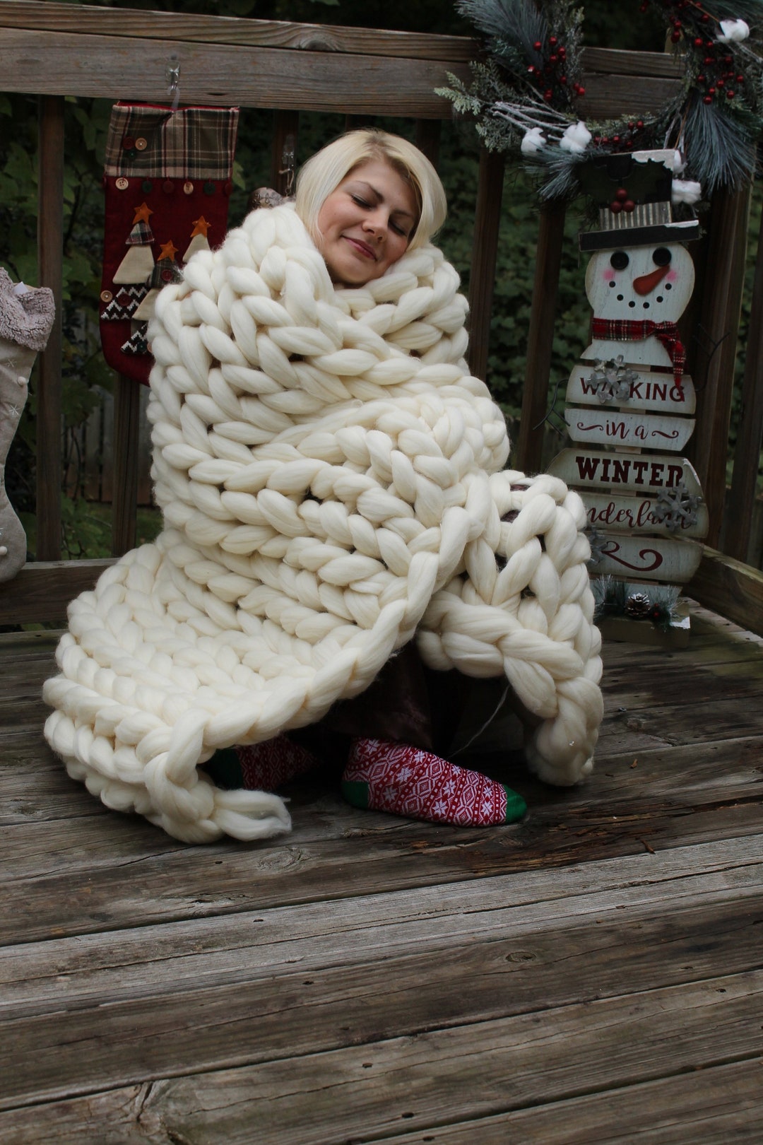Arm Knitted Chunky Blanket, Chunky Knit Blanket, Super Chunky Blanket ...